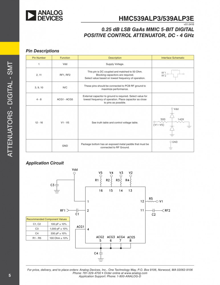 HMC539ALP3E datasheet page 5