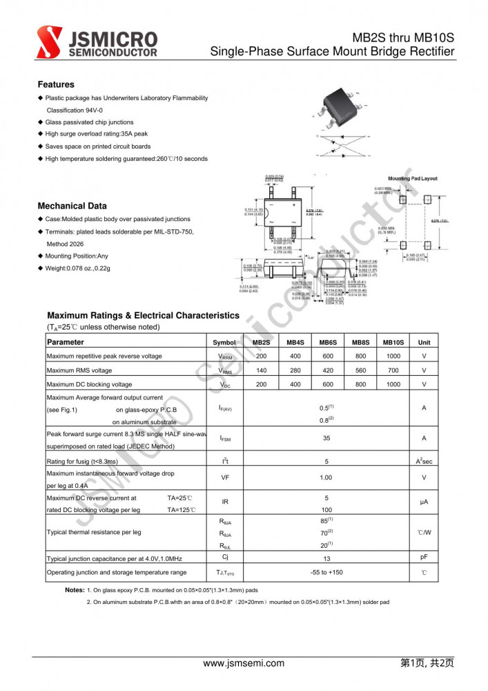 MB6S-JSM datasheet page 1