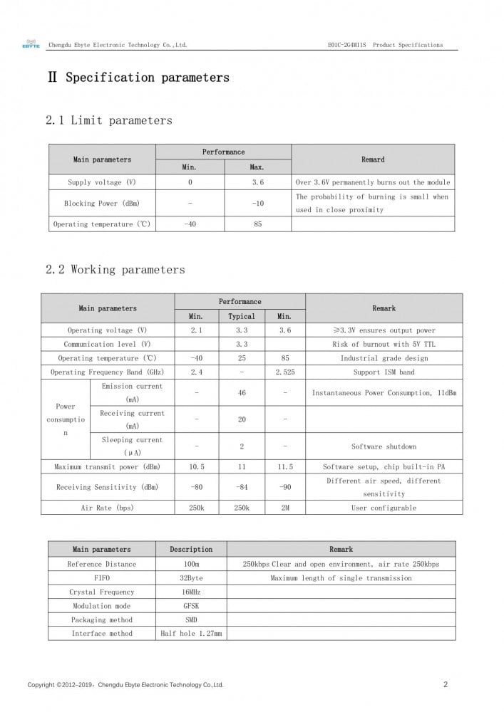E01C-2G4M11S datasheet page 3