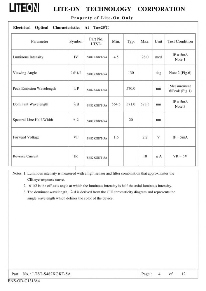 LTST-S482KGKT-5A datasheet page 4