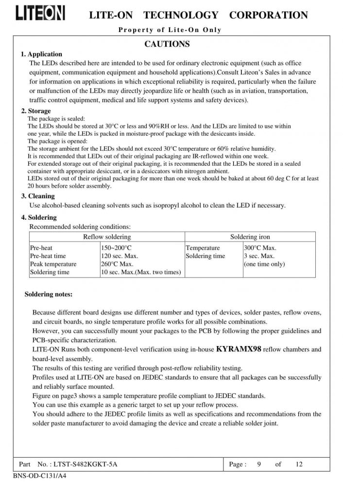 LTST-S482KGKT-5A datasheet page 9