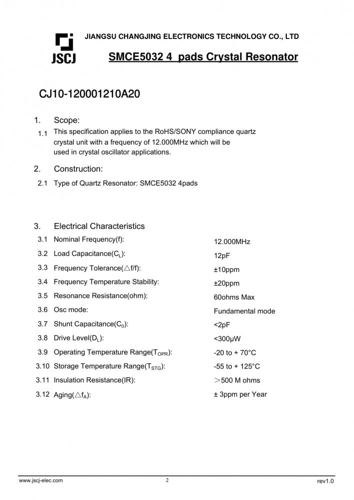 CJ10-120001210A20 specification page 2