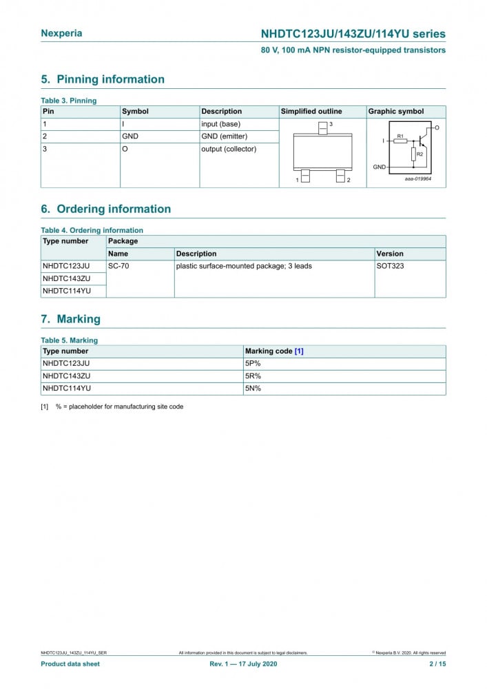 NHDTC143ZUF datasheet page 2
