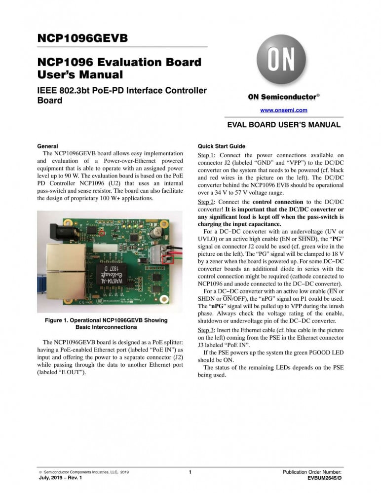 NCP1096GEVB document page 1