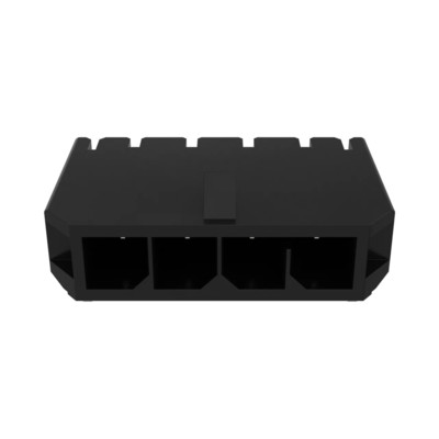 Micro-Fit+ Right-Angle Header, Through Hole, 3.00mm Pitch, Single Row, 4 Circuits, 1.52µm Matte Tin (Sn) Plating, Glow-Wire Capable, Press Clip, Black, 3.18mm PC Tail, Tray for sale