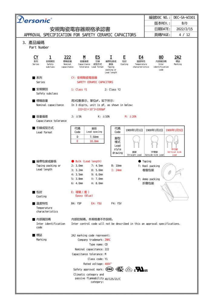 CY1222ME5IEE48O2A2 approval specification page 5