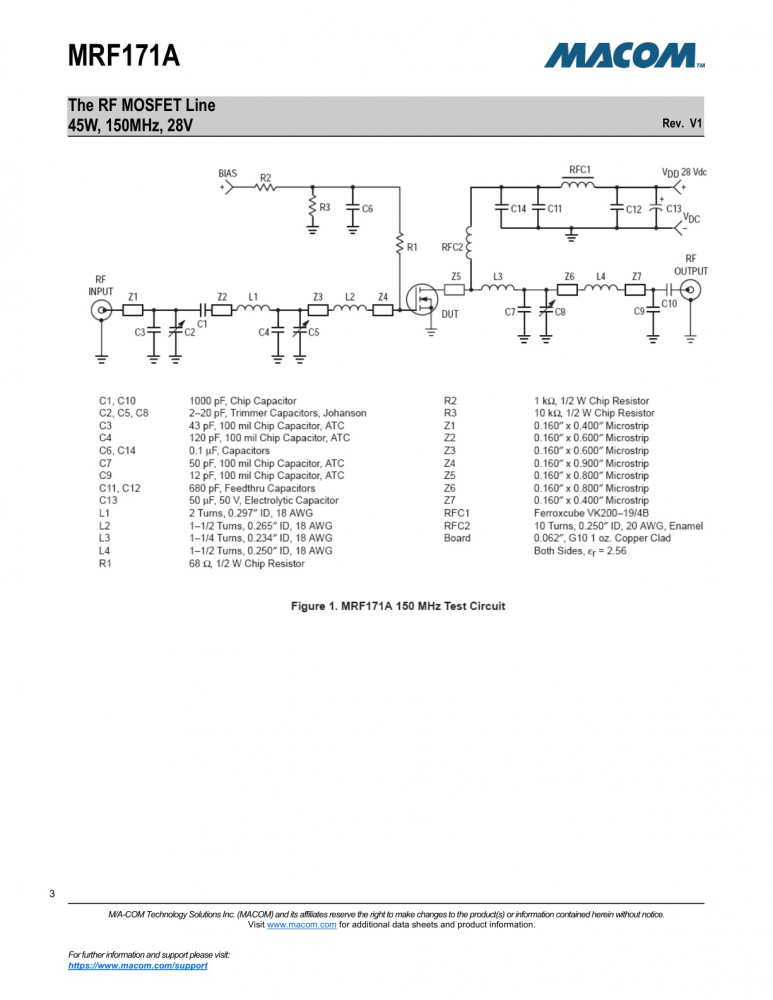 MRF171A document page 3