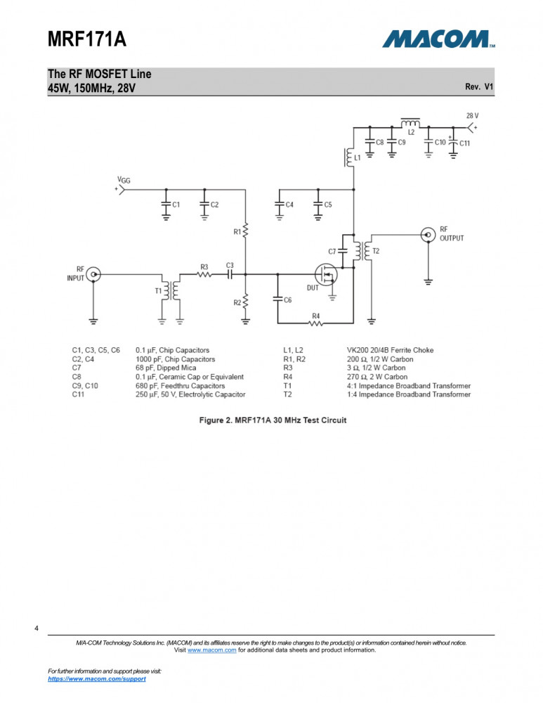 MRF171A document page 4