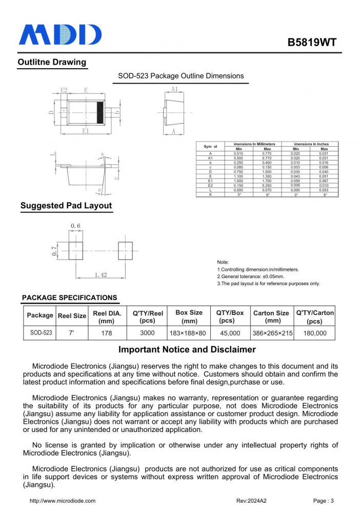 B5819WT technical document page 3