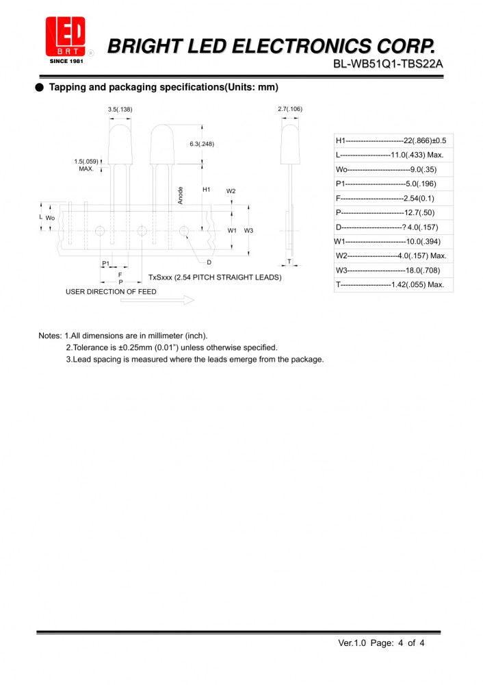 BL-WB51Q1-TBS22A technical document page 4