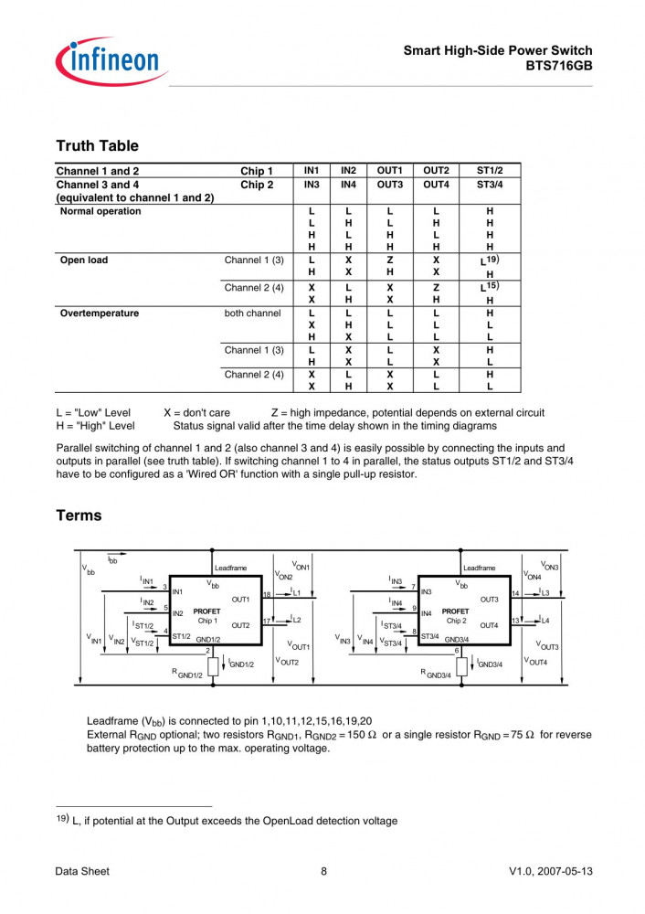 BTS716GBXUMA1 datasheet page 8