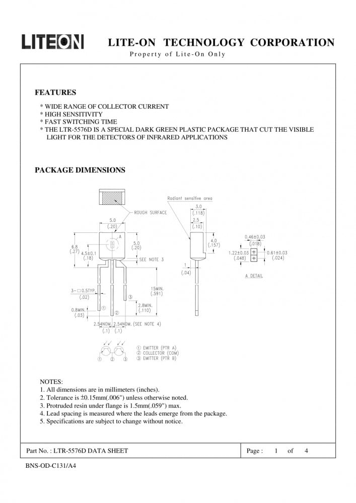 LTR-5576D datasheet page 2
