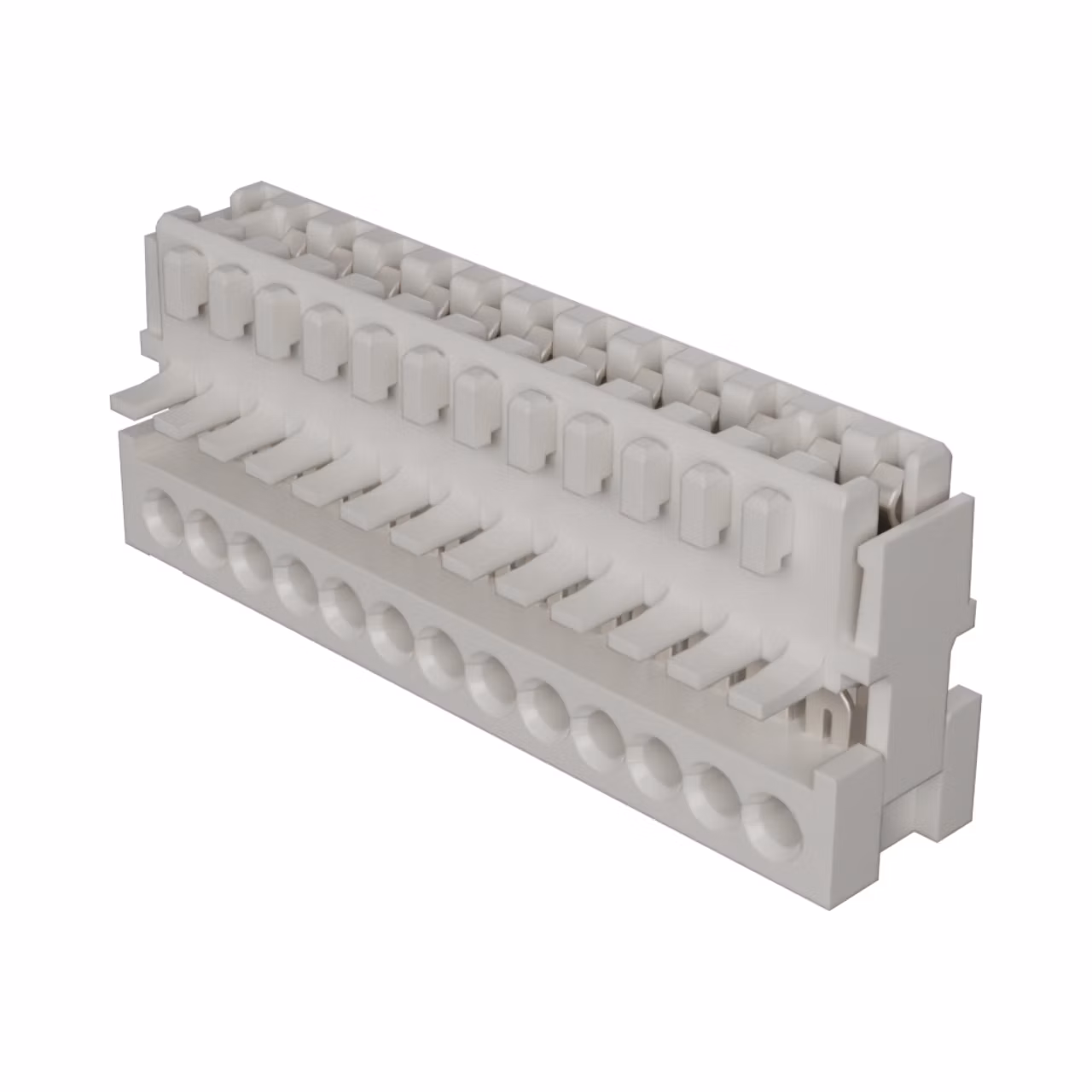 Appli-Mate RAST 2.5 IDT Housing, 2.50mm Pitch, with Side Latches, Female, 13 Circuits, Position Keys A & N Removed, Polarizing Ribs Between 1/2 and 11/12 for sale