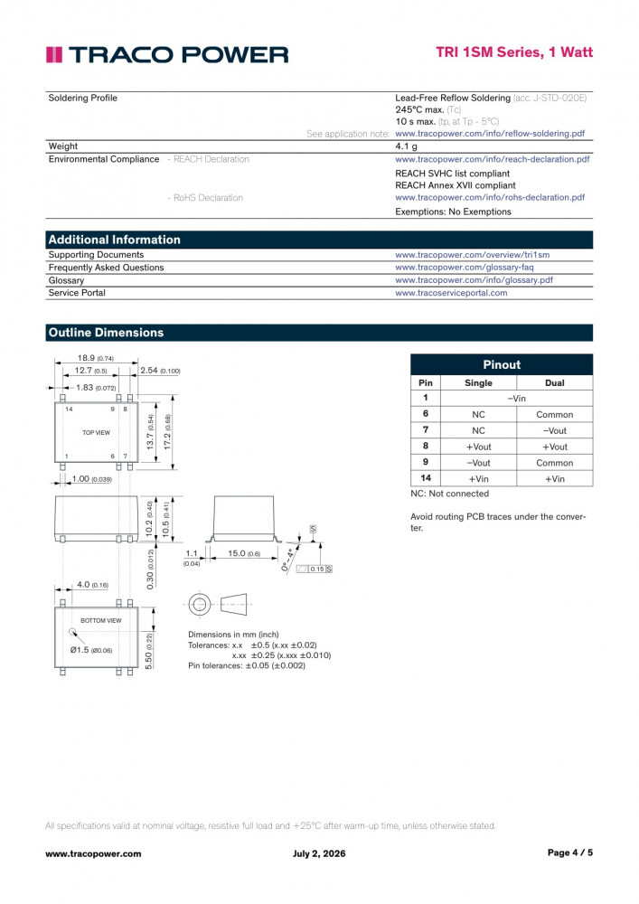 TRI 1SM technical document page 4