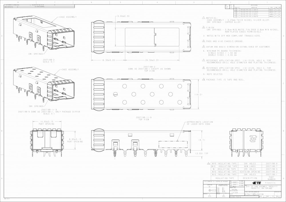 TE Connectivity 2007198-1 drawing sheet 1