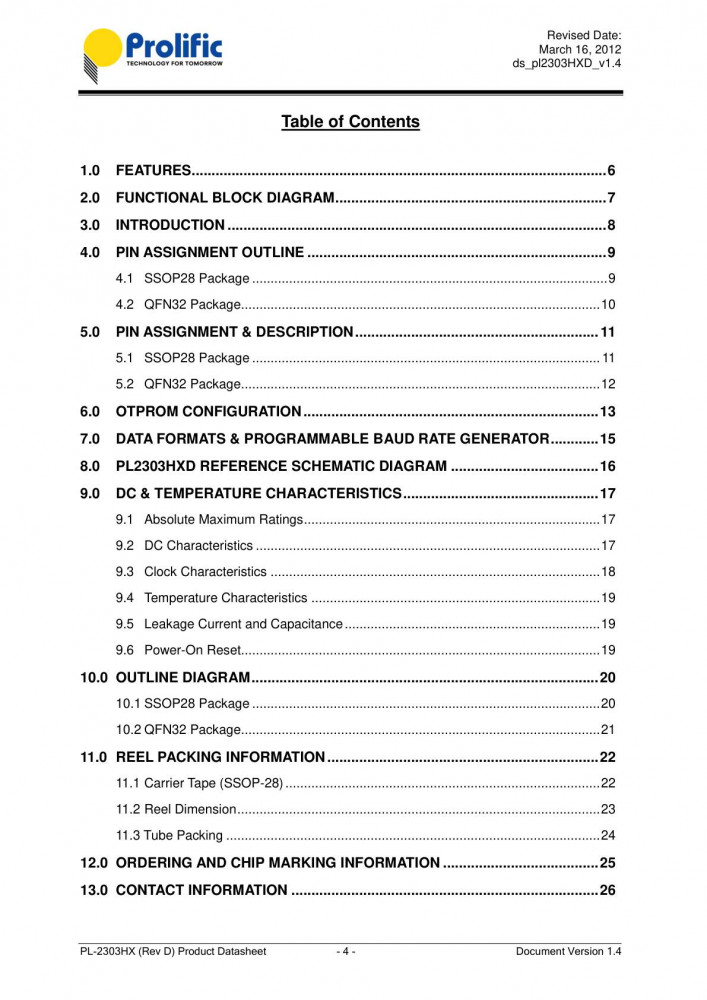 PL2303HXD datasheet page 4