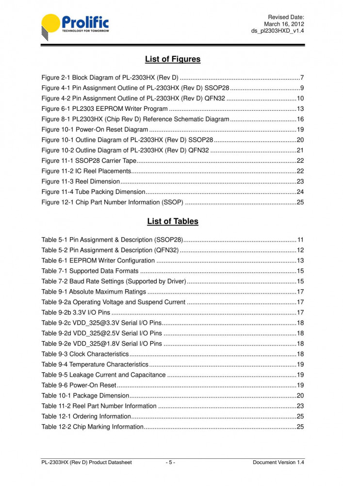 PL2303HXD datasheet page 5