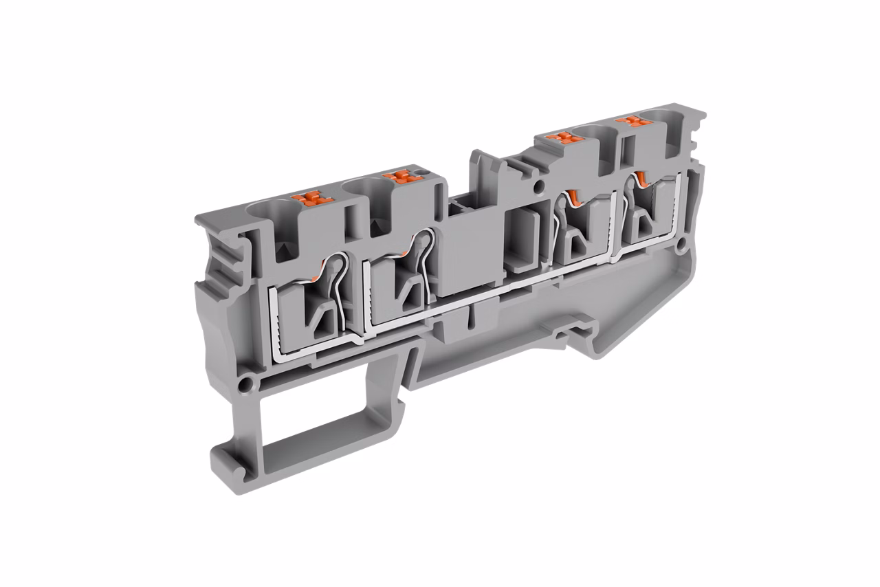 Single Level Feed-Through Terminal Block, Push-in Design, 6.10mm Width, 600V, 30.0A for sale