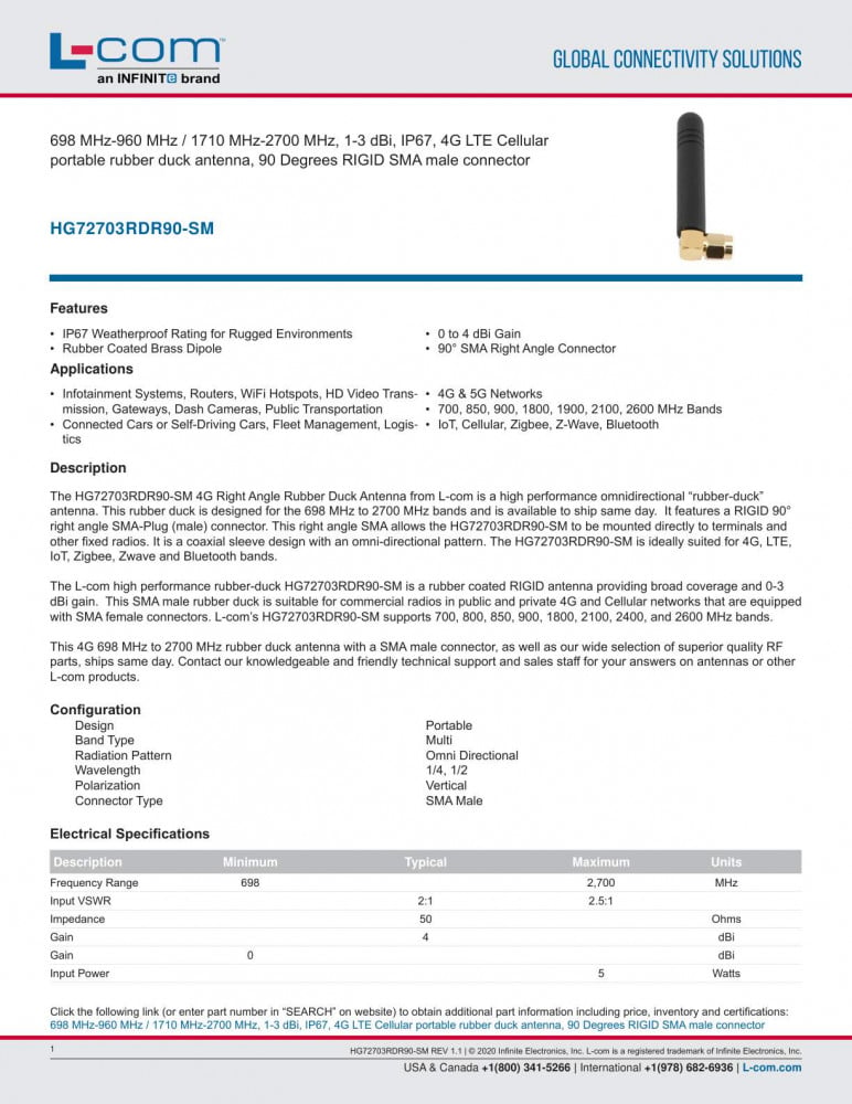HG72703RDR90-SM product documentation page 1