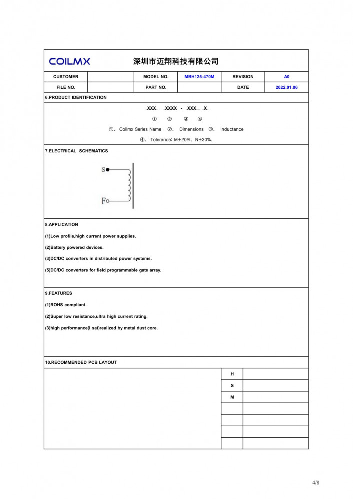 MBH125-470M specification page 4