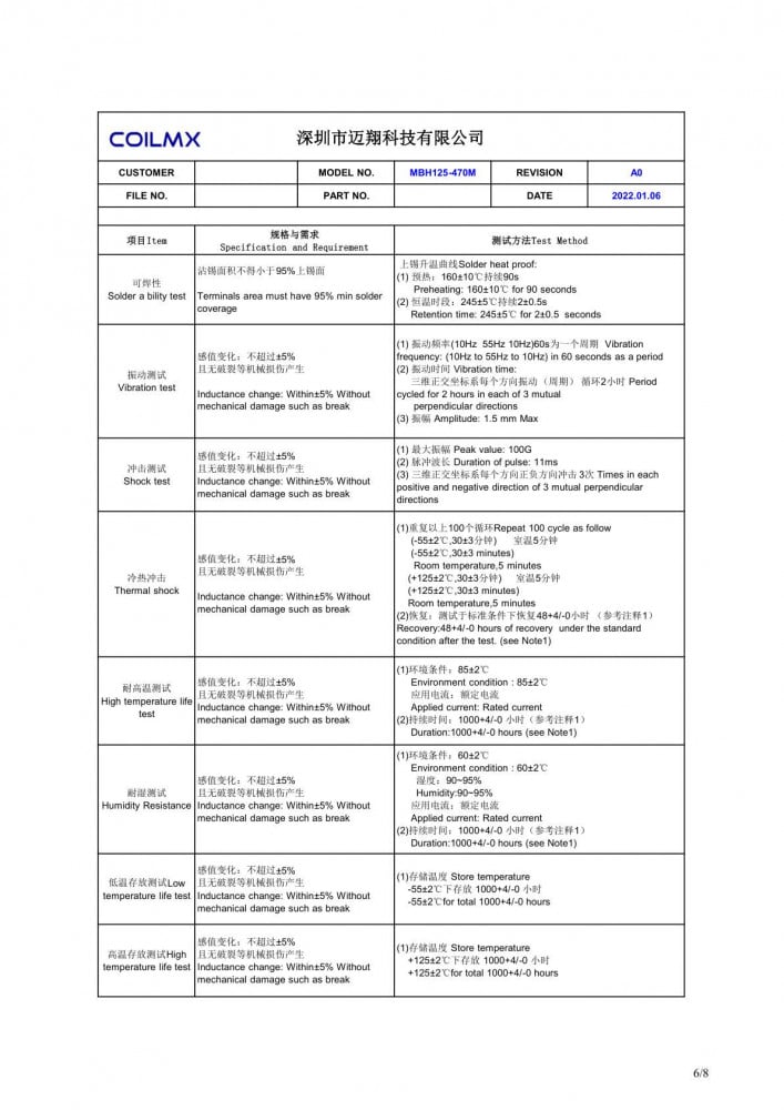 MBH125-470M specification page 6