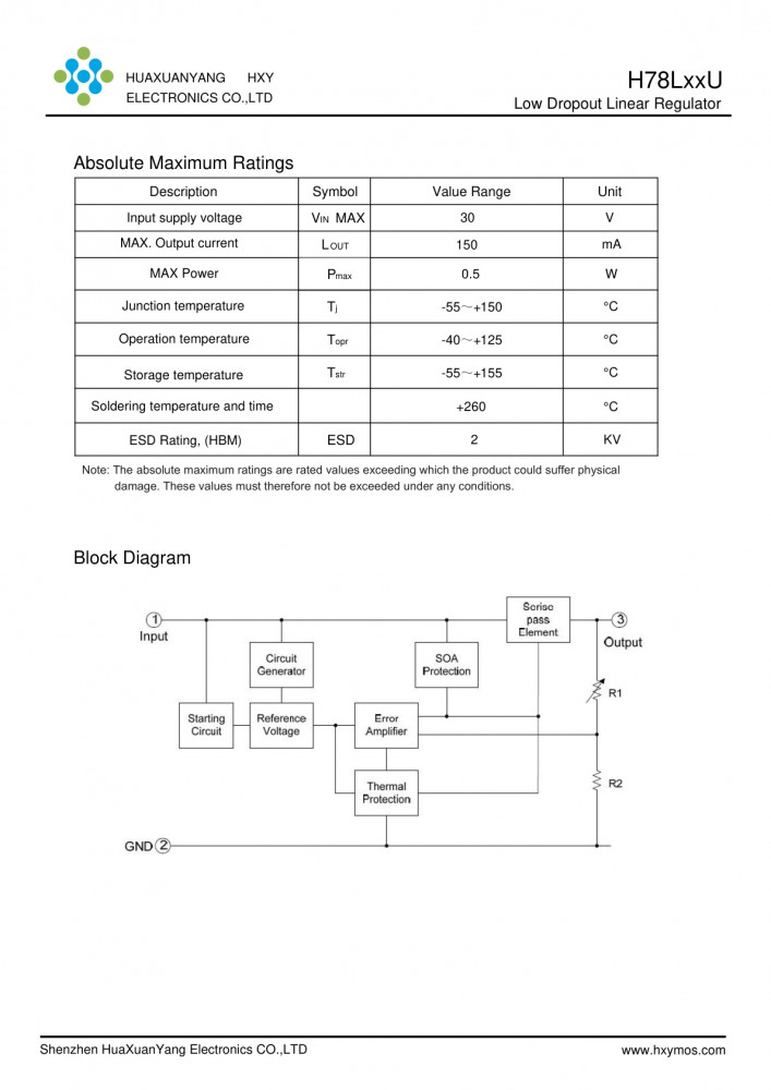 H78L05U datasheet page 2