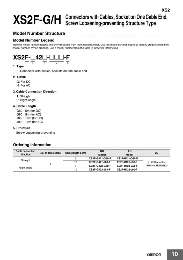 OMRON XS2 documentation page 10