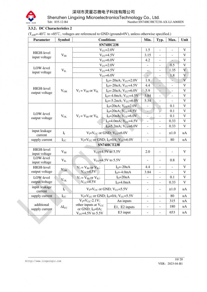 SN74HC238 datasheet page 10