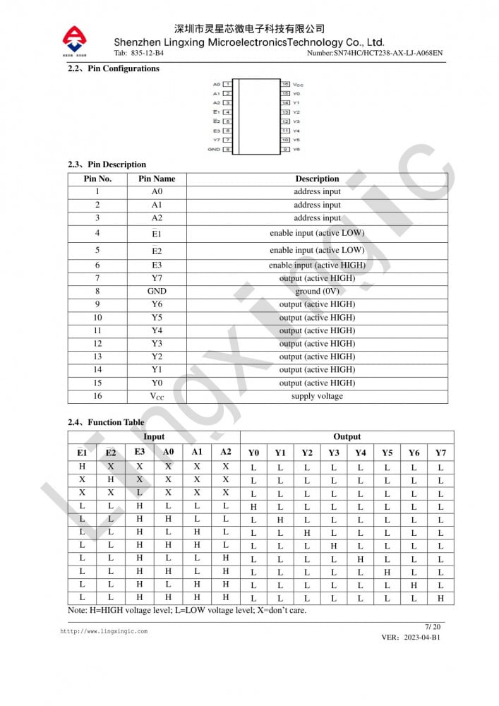 SN74HC238 datasheet page 7