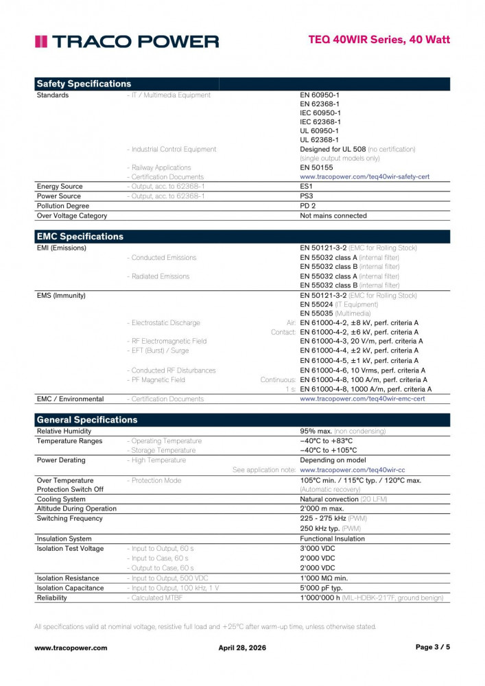 TEQ 40WIR document page 3