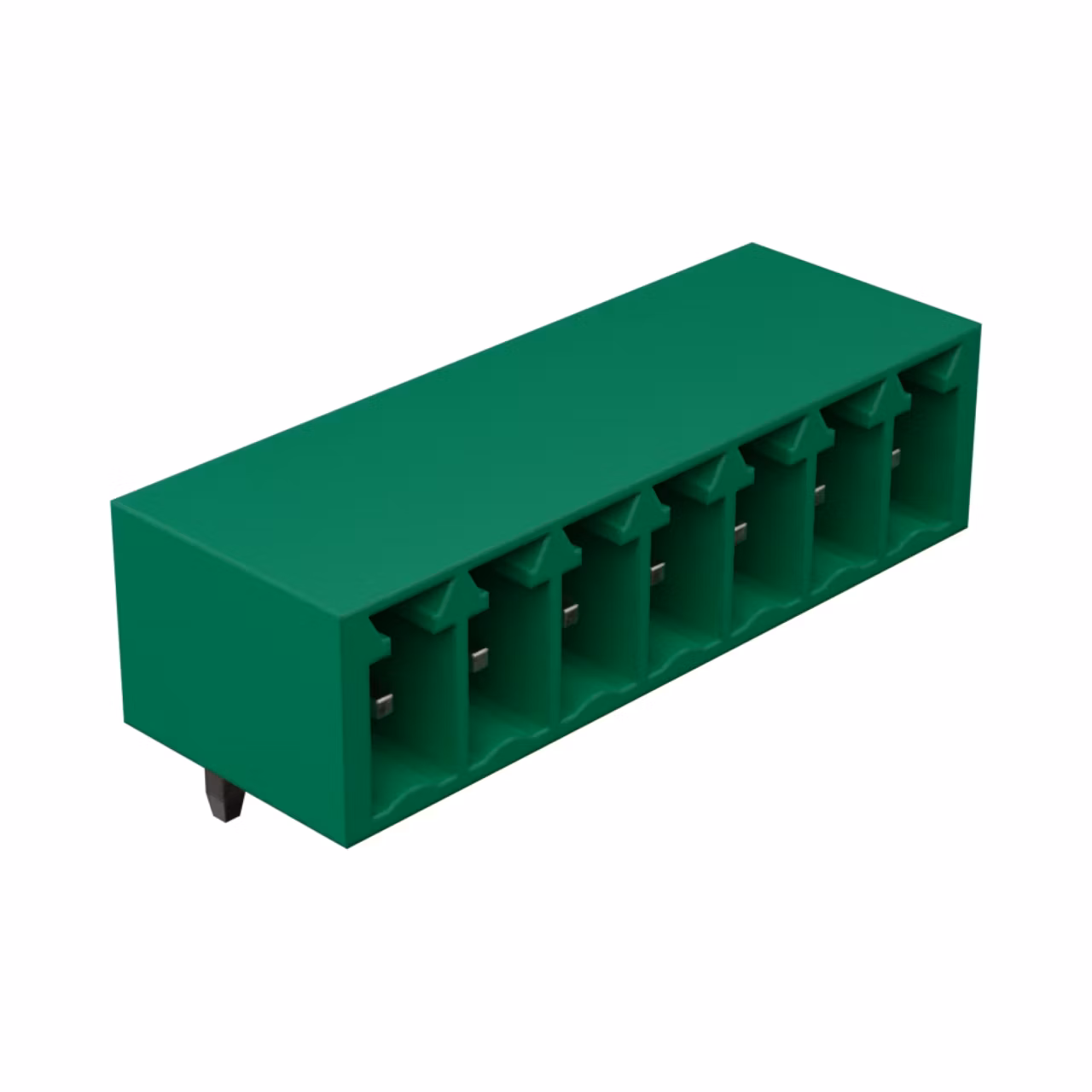3.50mm Pitch Eurostyle Right-Angle PCB Header, Green Housing, 7 Circuits for sale