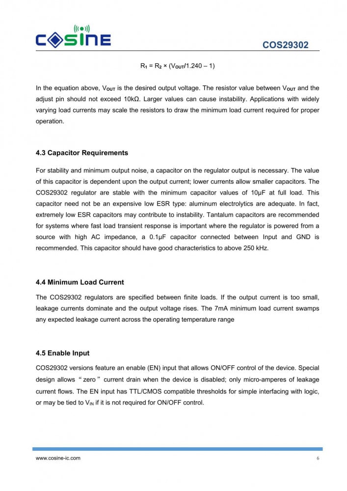 COS29302 datasheet page 6