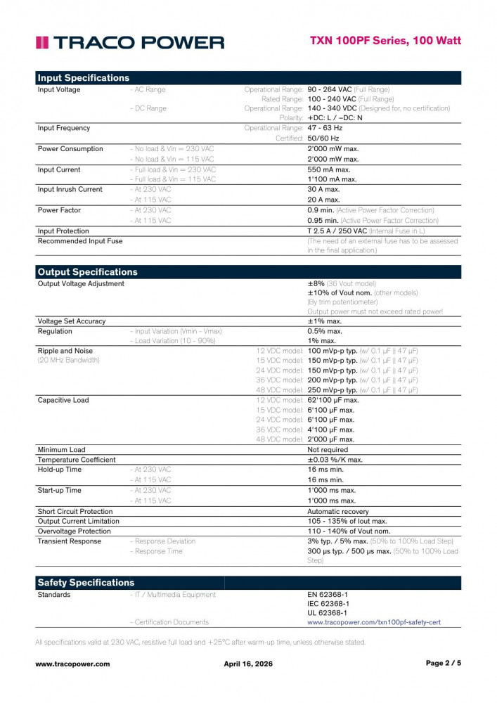 TXN 100PF product document image 2