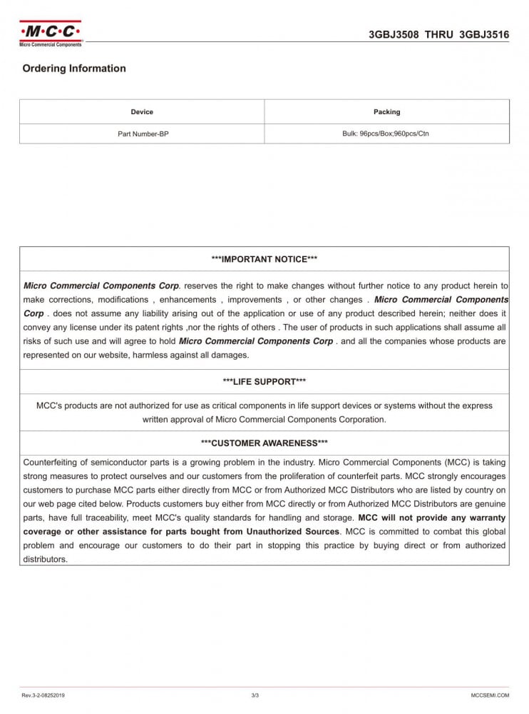 3GBJ3516-BP datasheet page 3