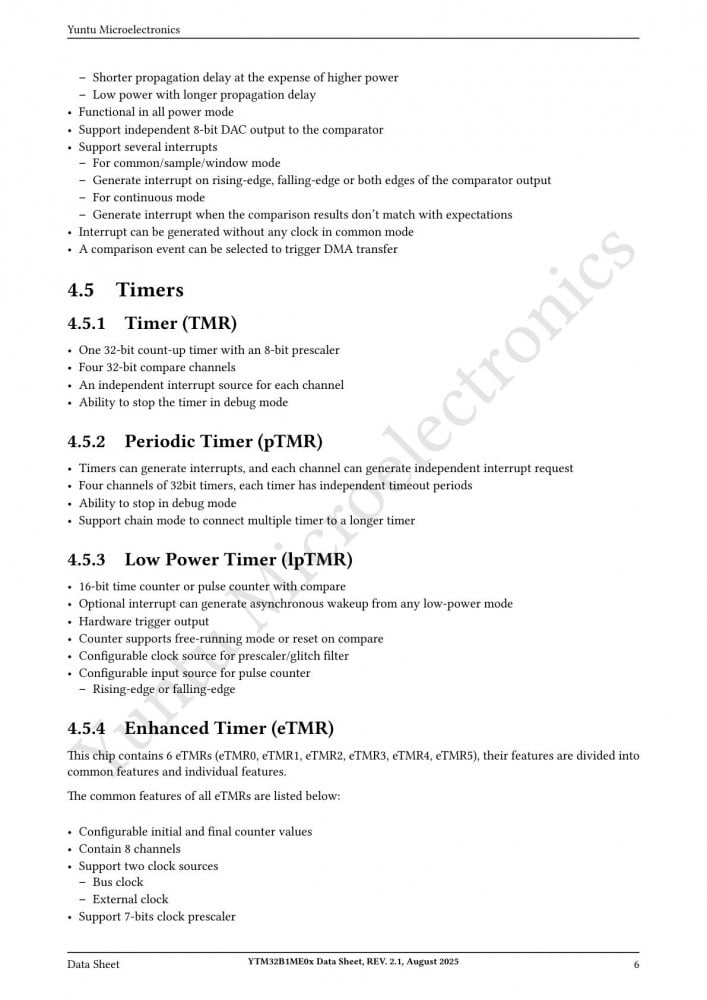 YTM32B1ME0x datasheet page 10