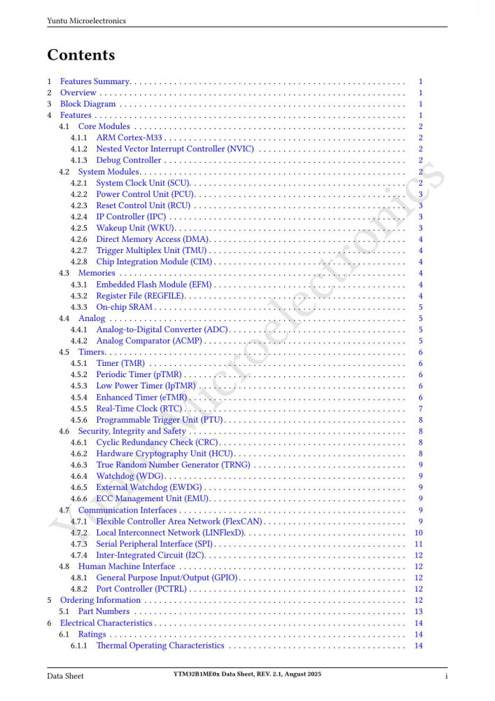 YTM32B1ME0x datasheet page 3