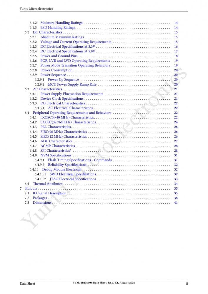 YTM32B1ME0x datasheet page 4
