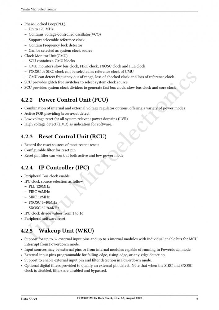 YTM32B1ME0x datasheet page 7