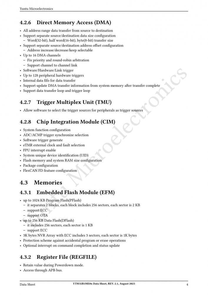 YTM32B1ME0x datasheet page 8