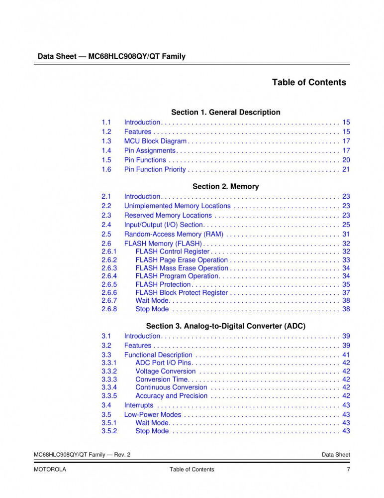 MC68HLC908QT4CFQ datasheet page 7