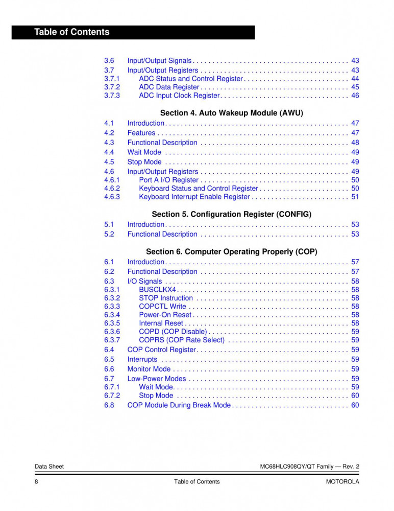 MC68HLC908QT4CFQ datasheet page 8