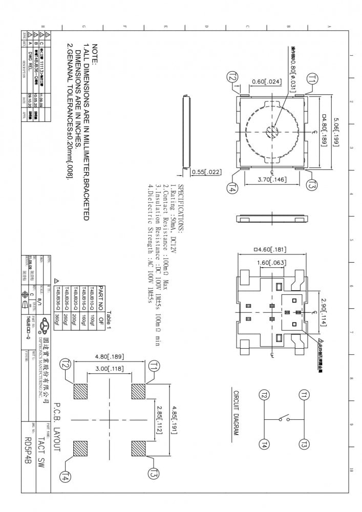 T4BJB16BQR technical document page 1