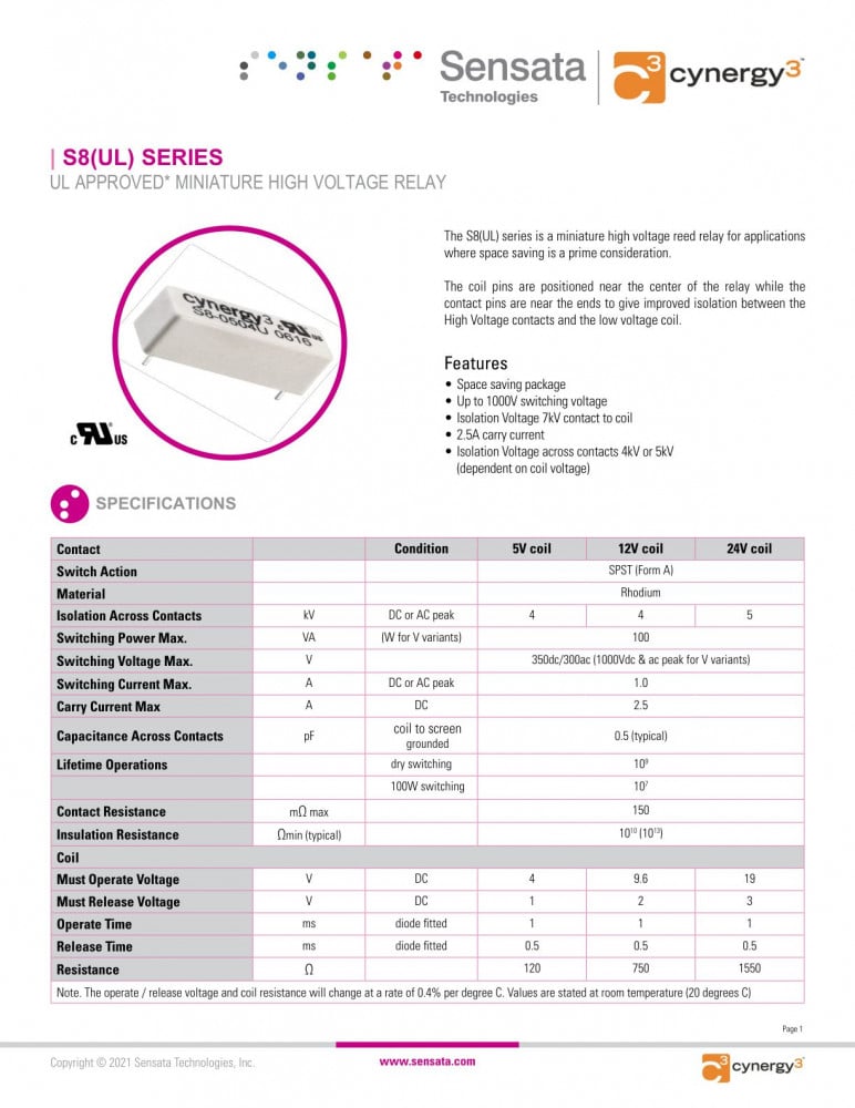 S8-0504U datasheet page 1