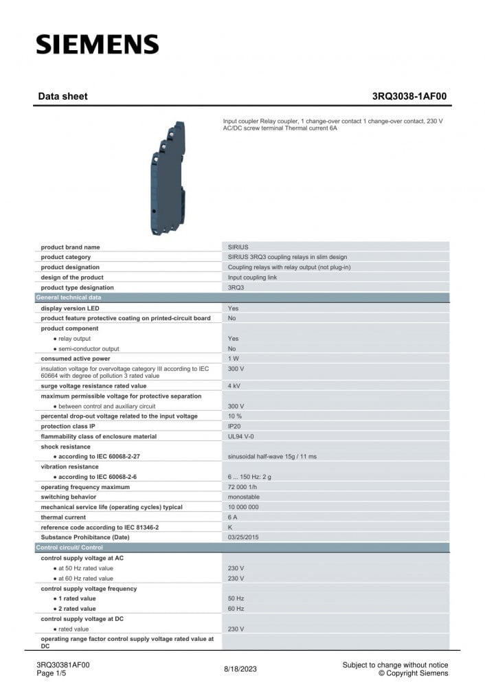 3RQ30381AF00 technical document page 1