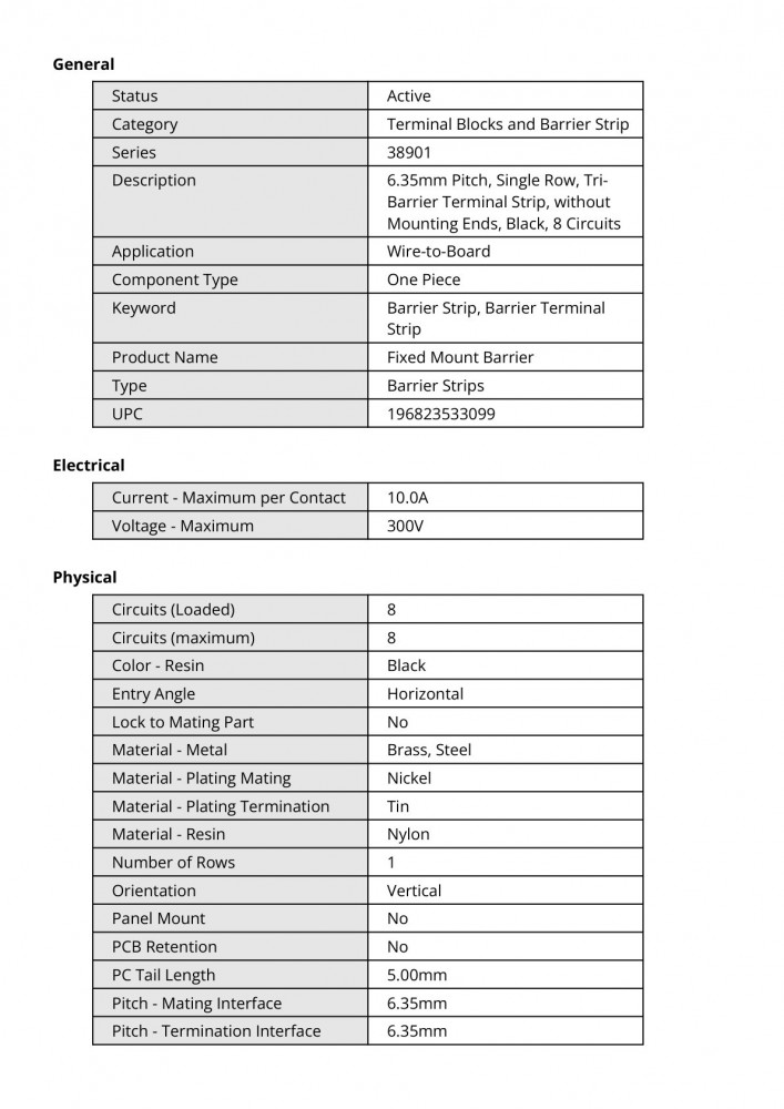 MOLEX 389011008 technical document page 2