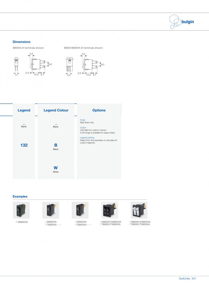 Bulgin rocker switch datasheet page 3