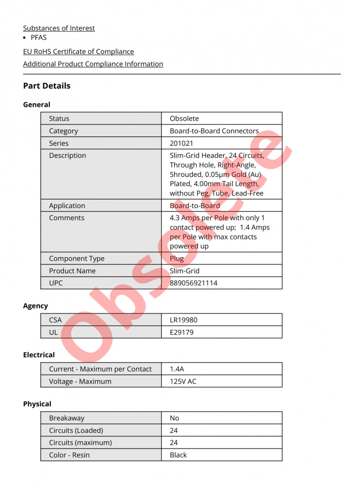 Technical document page 2 for Molex 2010212024