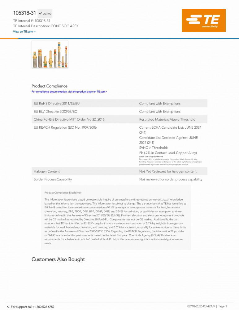 105318-31 technical document page 1