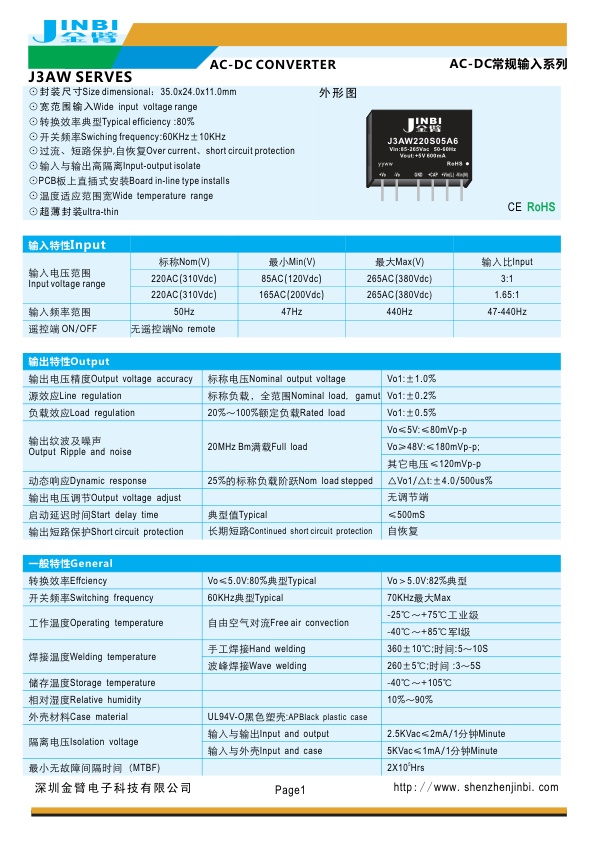 J3AW series technical document page 1