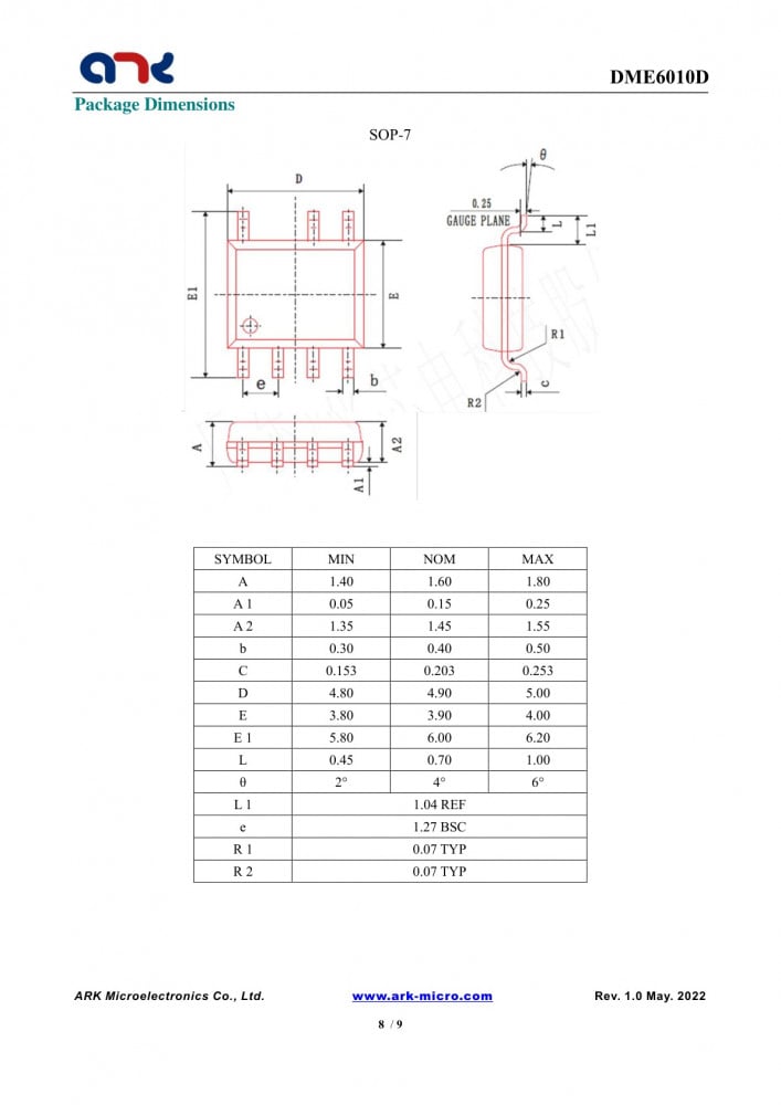 DME6010D datasheet page 8